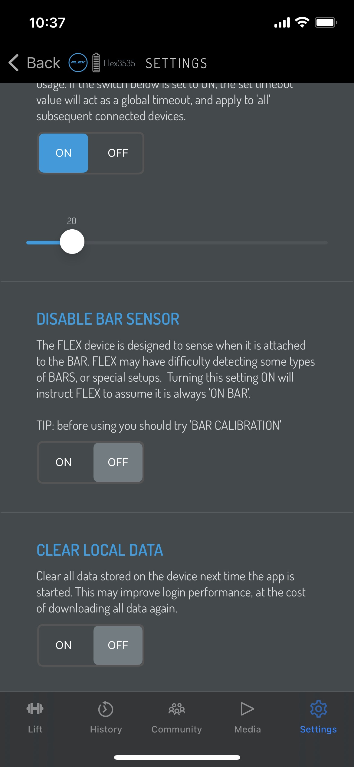 Disable Bar Sensor – GymAware